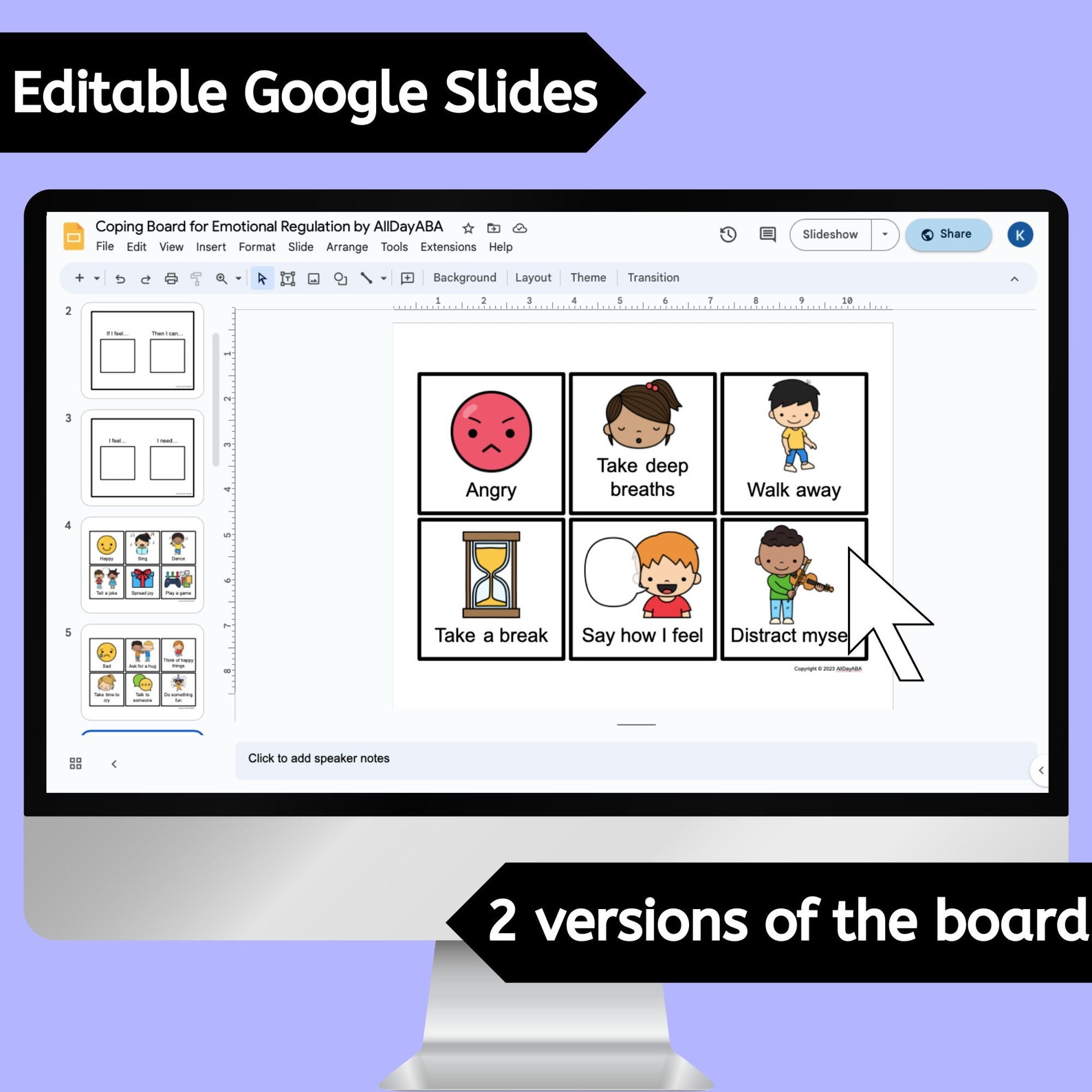 Coping Skills Board EDITABLE With Calm Down Cards for Autism, Special ...