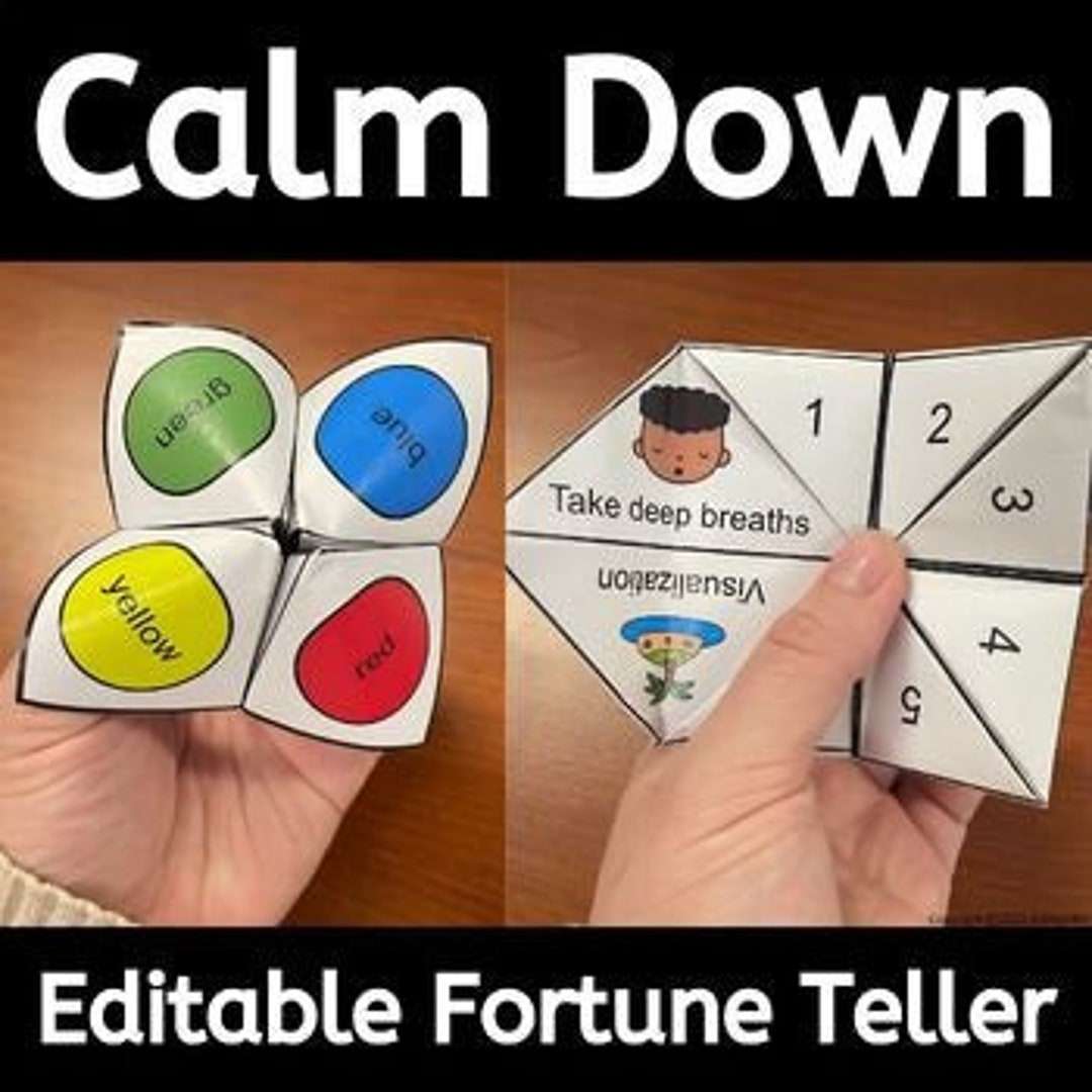 Calm Down Fortune Teller Cootie Catcher Game for Emotional Regulation ...