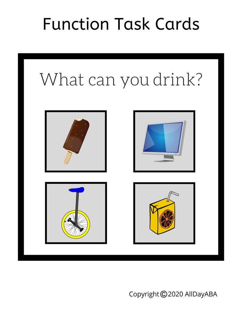 Function Cards - ABA & Speech Therapy - Discrete Trial Training Flash ...