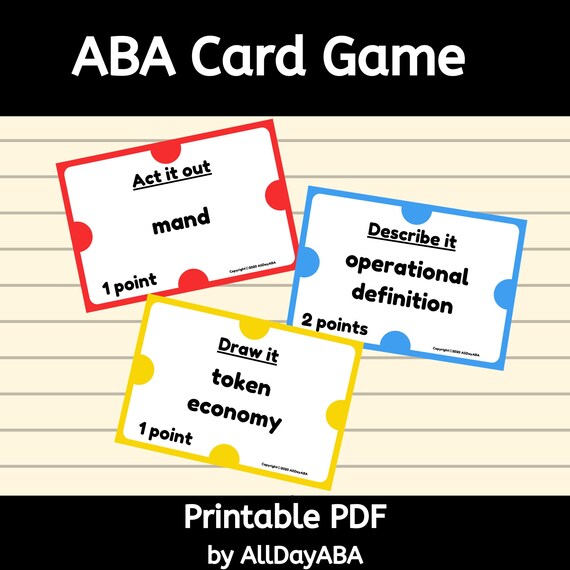 ABA Card Game Applied Behavior Analysis Terminology - Etsy