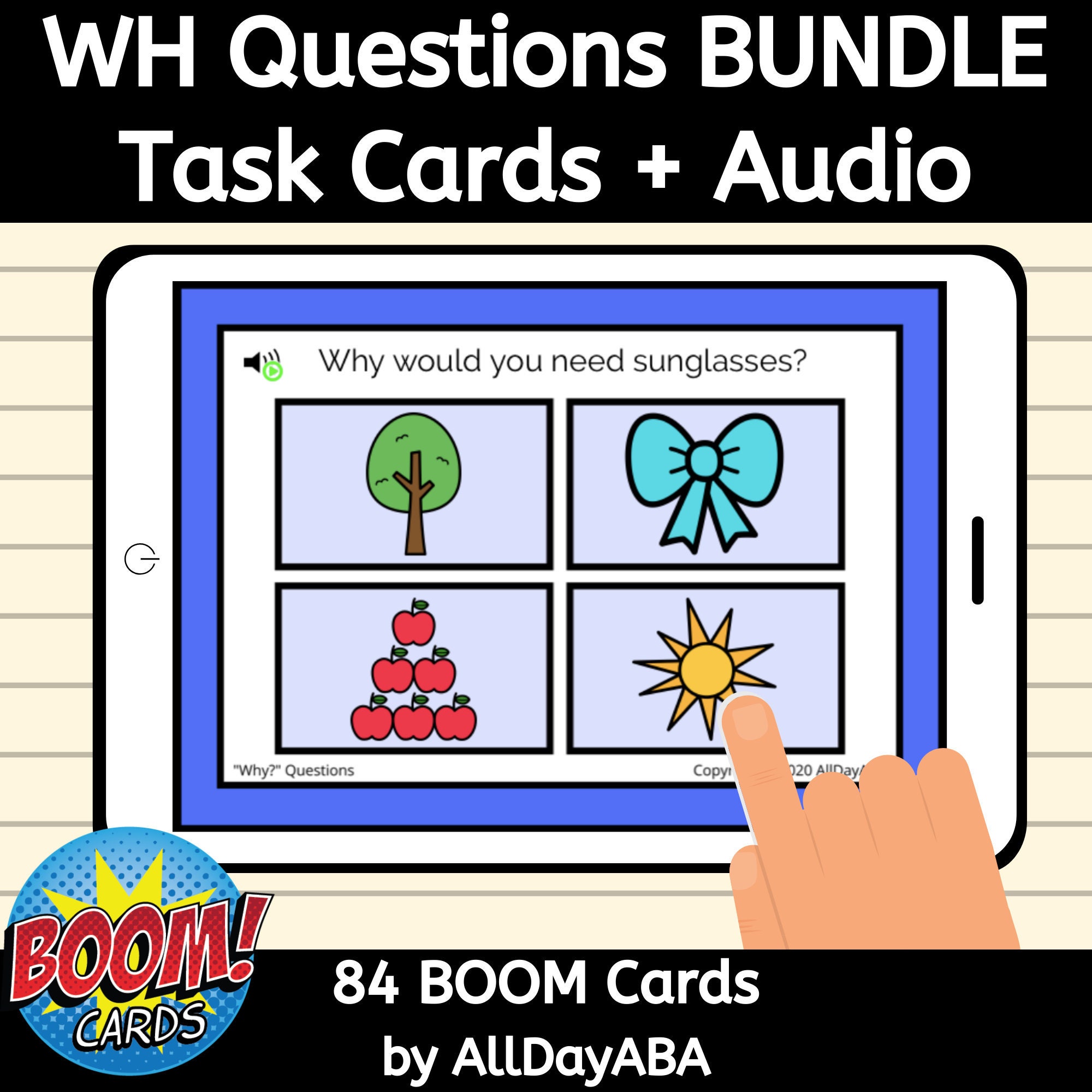 WH Questions Boom Cards Bundle - Who What When Where Why - Autism ...