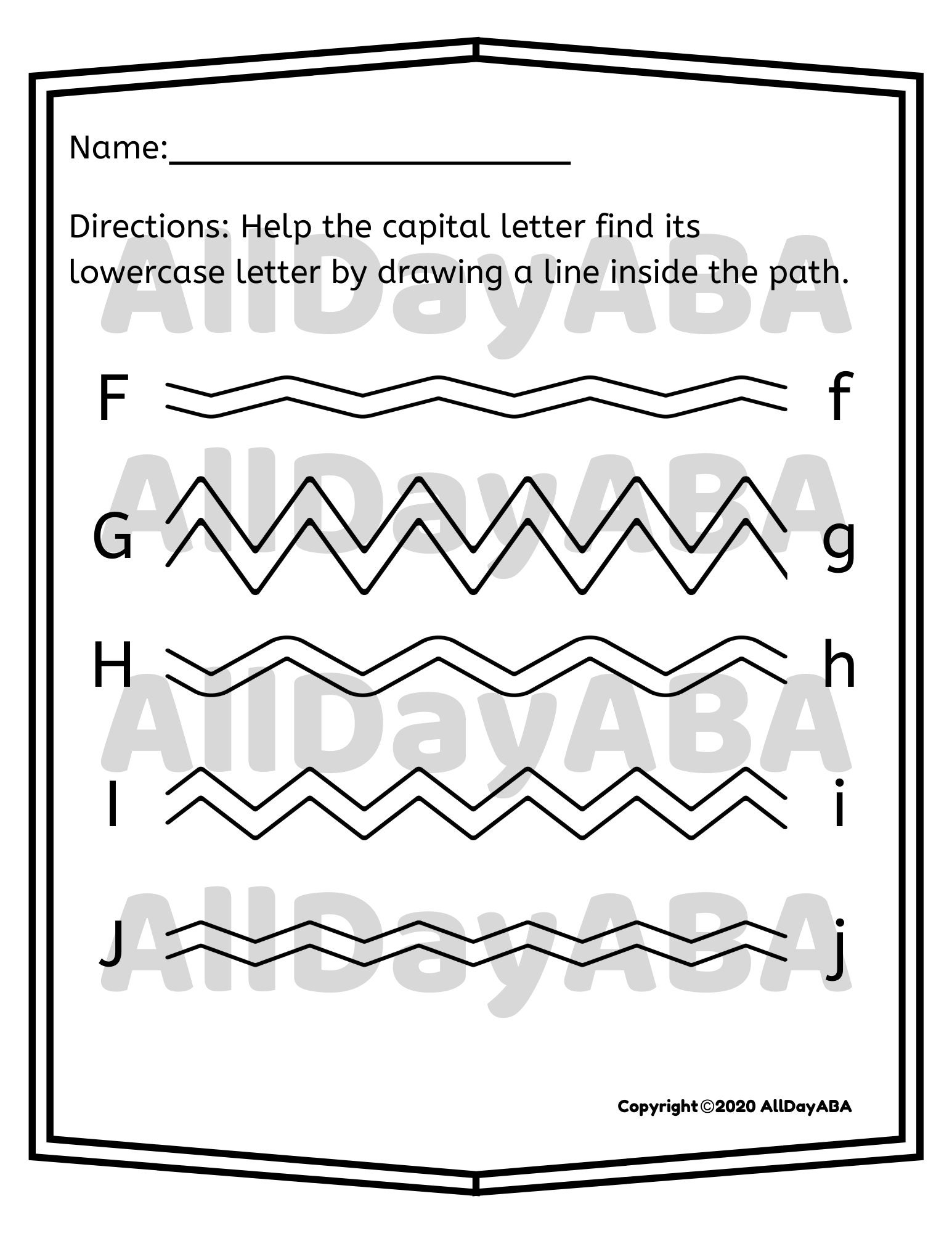 Tracing Worksheet - Alphabet Tracing Sheets - Occupational Therapy ...