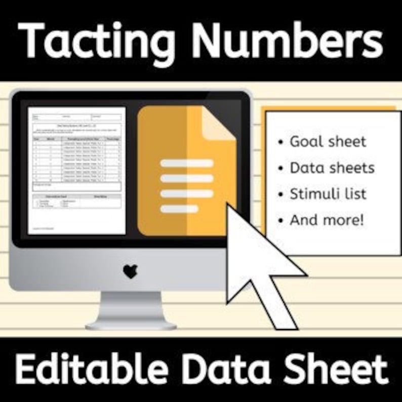 Editable Tacting Numbers 1 to 50 Data Sheet Google Doc™ for Recognition in ABA - Etsy