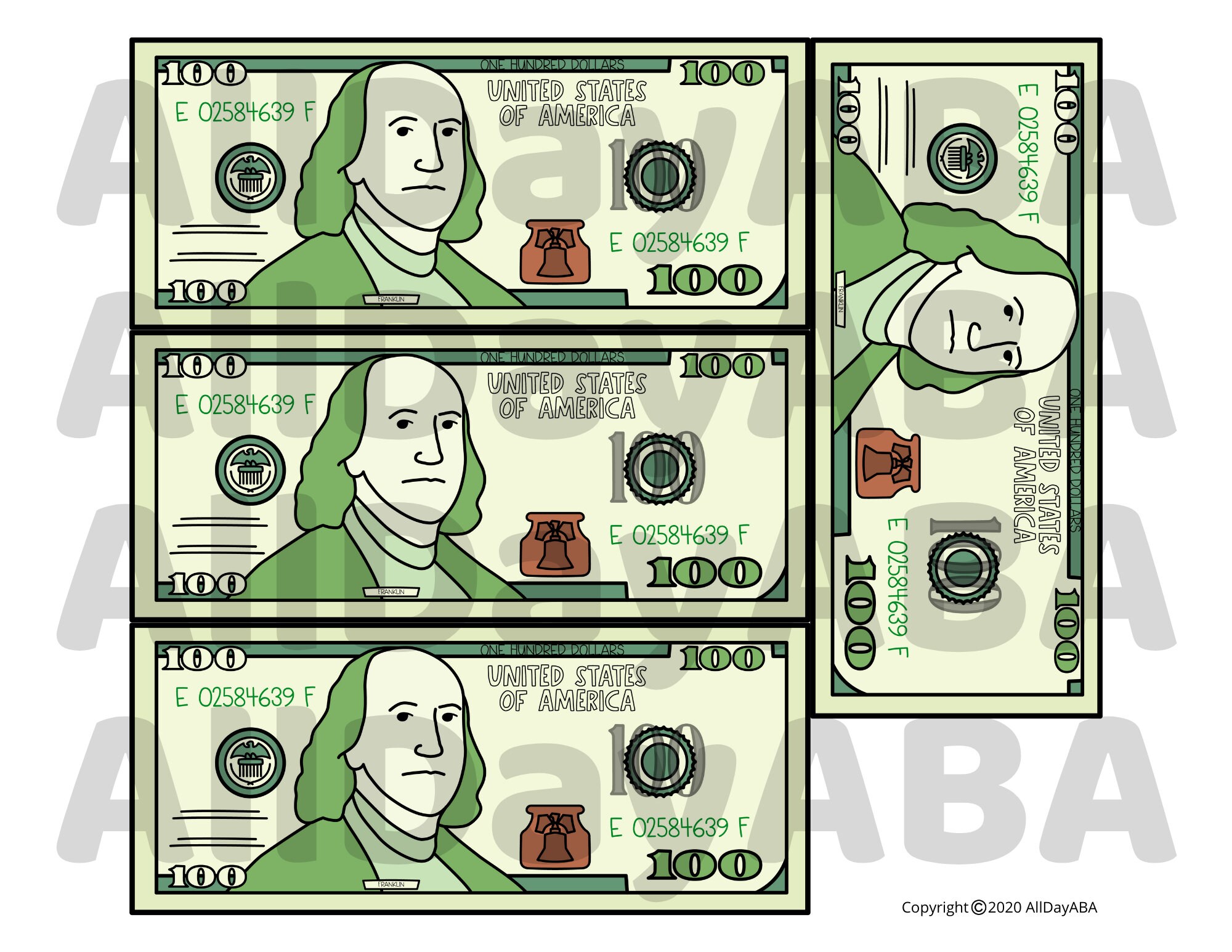 Pretend Money US Bill Play Money Printable Pretend Play Play Pretend ...