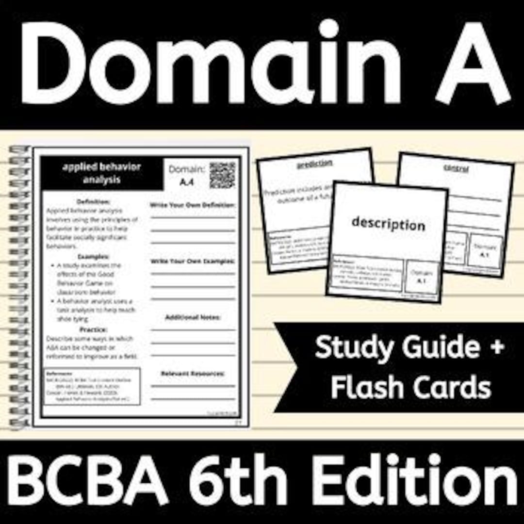 Domain A 6th Edition BCBA Exam Prep Study Guide and Flash Cards for ...