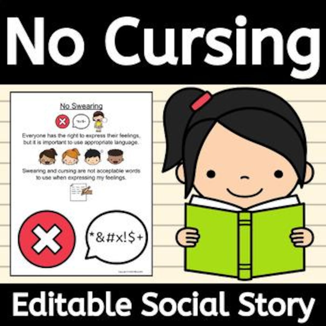 No Cursing or Swearing Social Story EDITABLE - Etsy