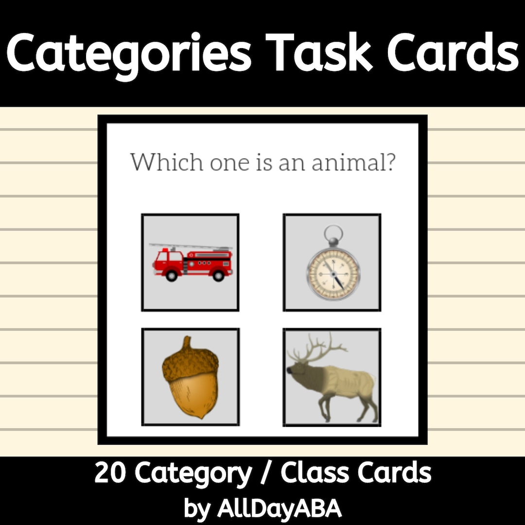 Category / Class Cards - ABA & Speech Therapy - Discrete Trial Training ...
