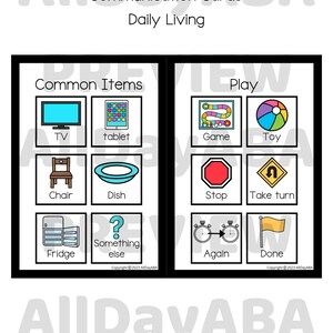 Daily Living Communication Cards for Non Verbal Autism AAC Visuals and ...