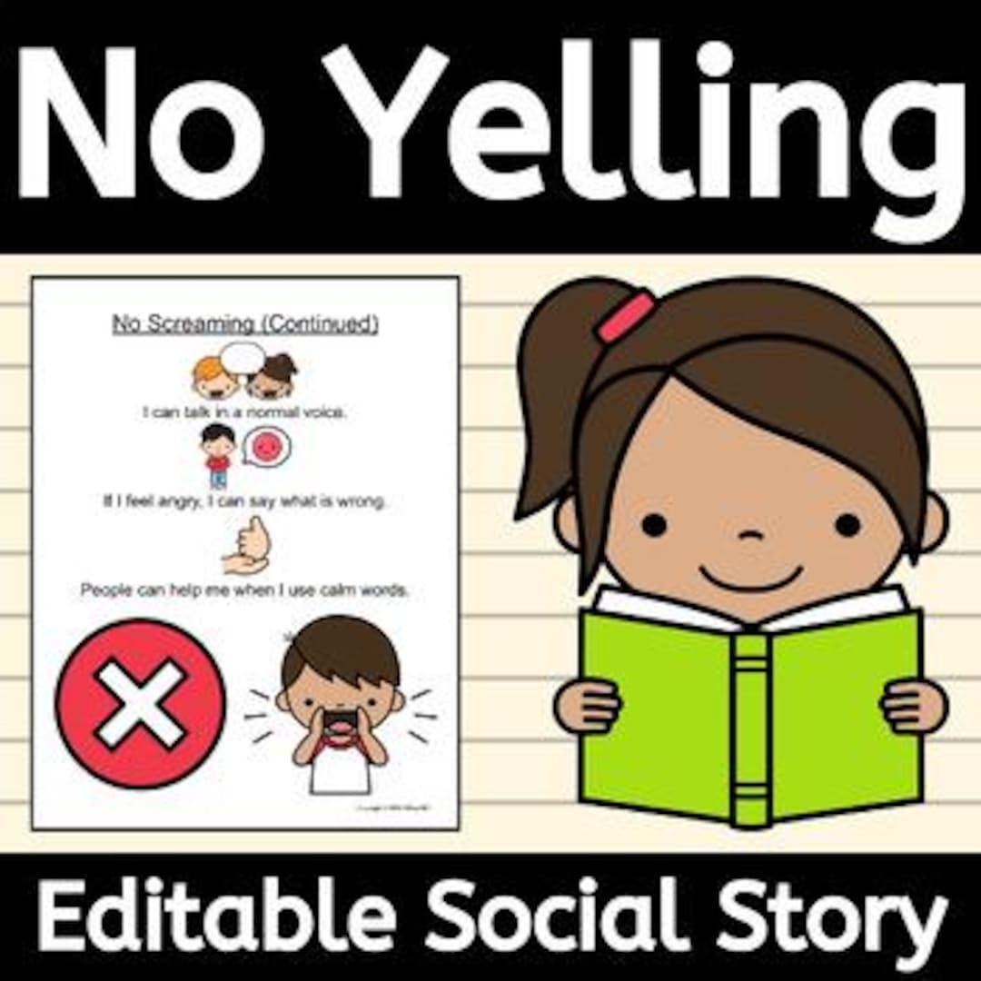 No Yelling or Screaming Social Skills Story EDITABLE - Etsy