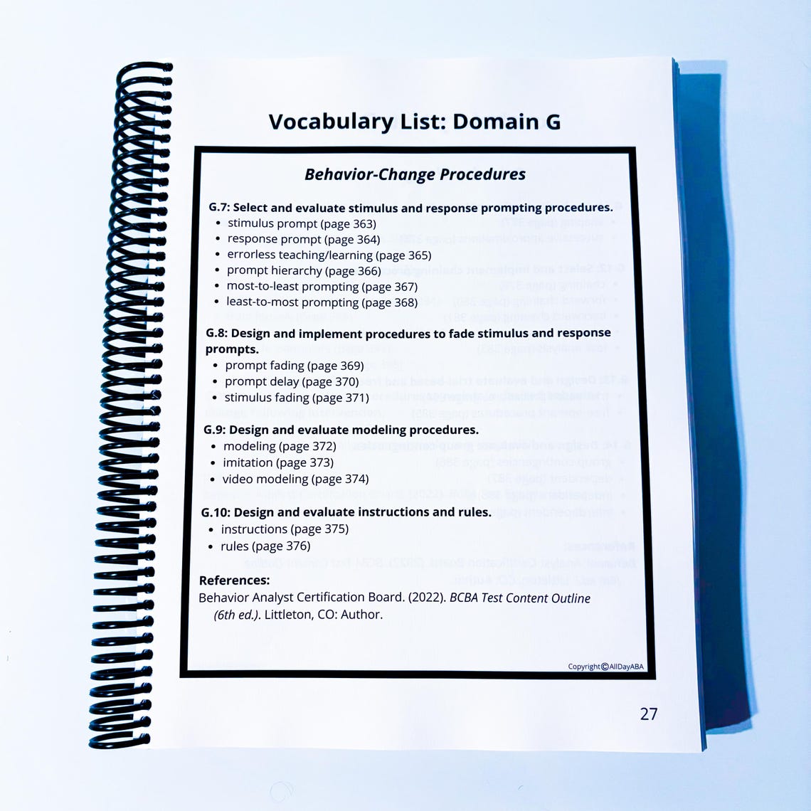 BCBA Study Guide 6th Edition TCO Test Content Outline for ABA Exam Prep ...