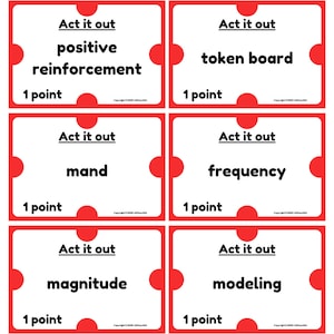 ABA Card Game - Applied Behavior Analysis Terminology - Behavioral ...