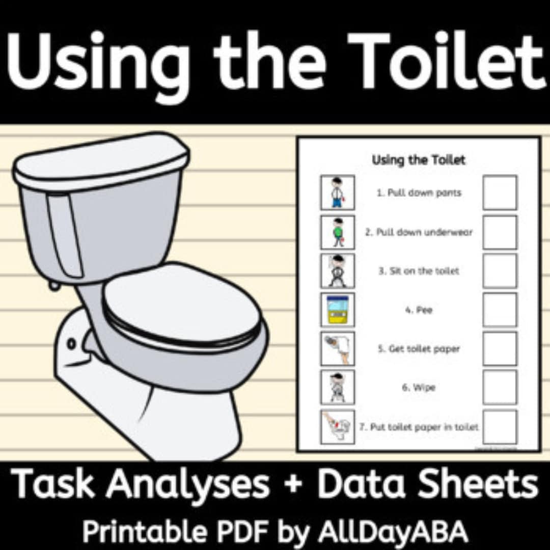Toilet Training Task Analysis Toileting Visual Schedules and - Etsy