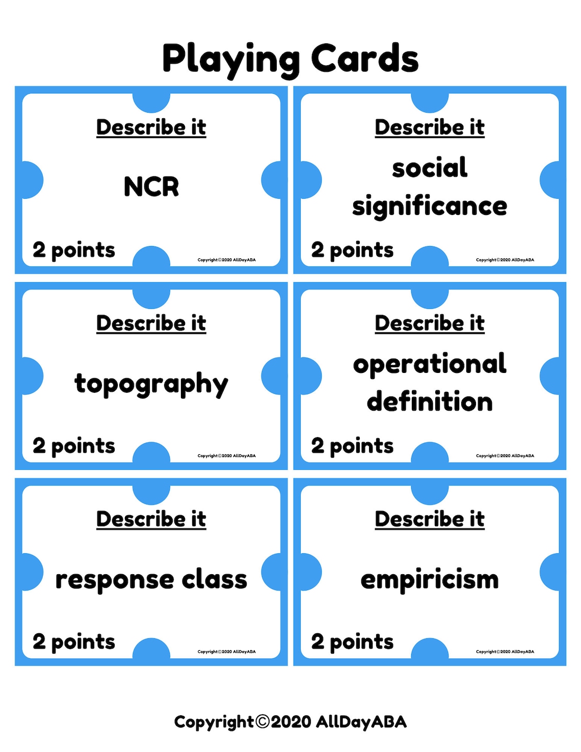 ABA Card Game Applied Behavior Analysis Terminology - Etsy