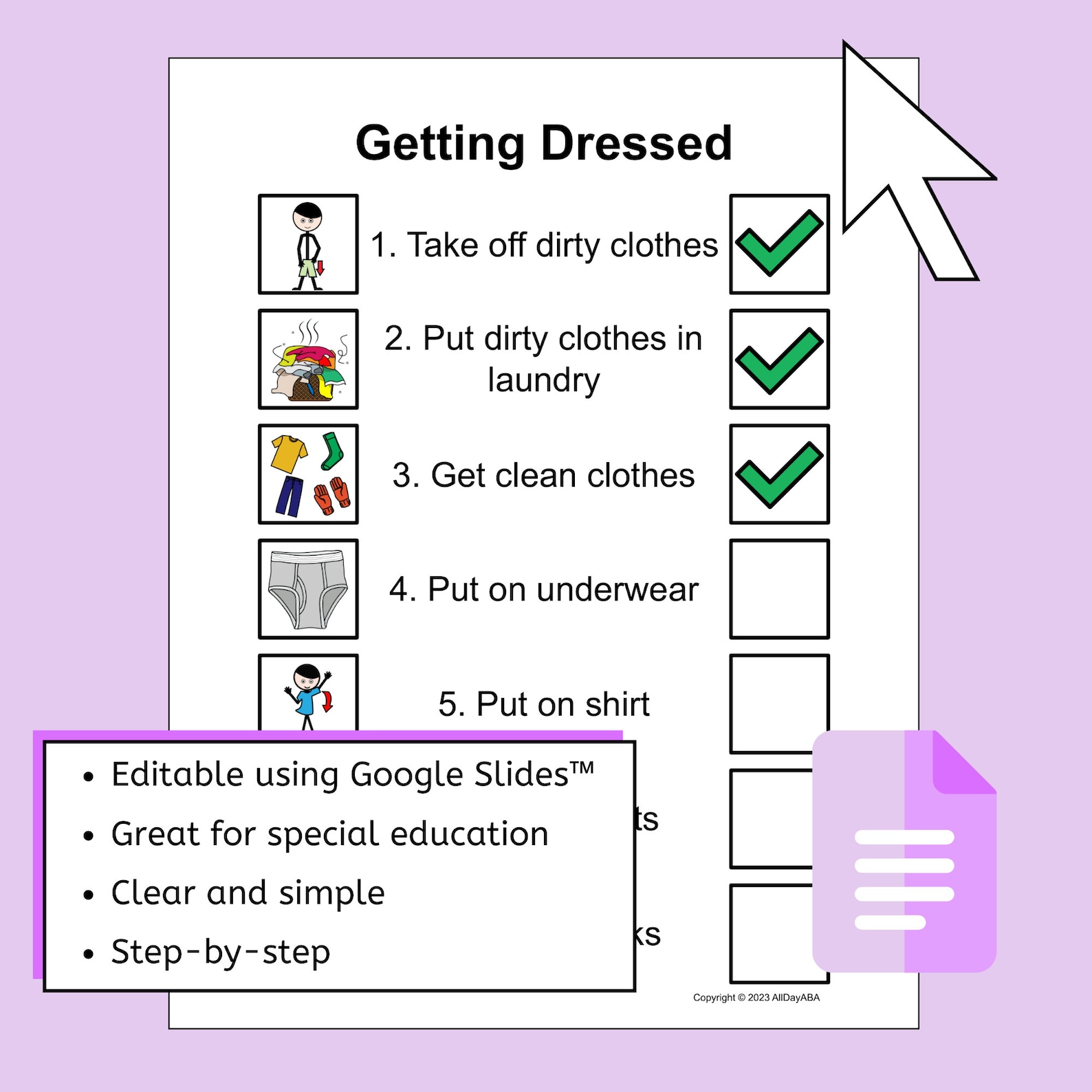 Getting Dressed Task Analysis EDITABLE Visual Steps Poster and Data ...