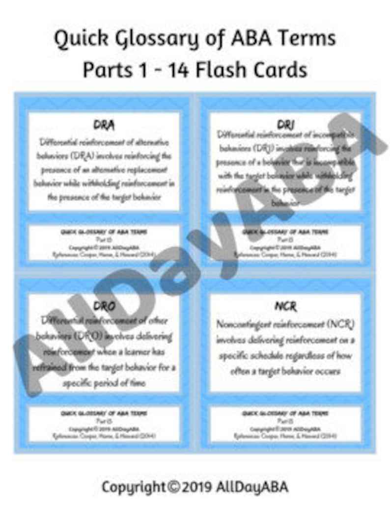 Quick Glossary of ABA Terms - Parts 1 Through 14 - Applied Behavior ...