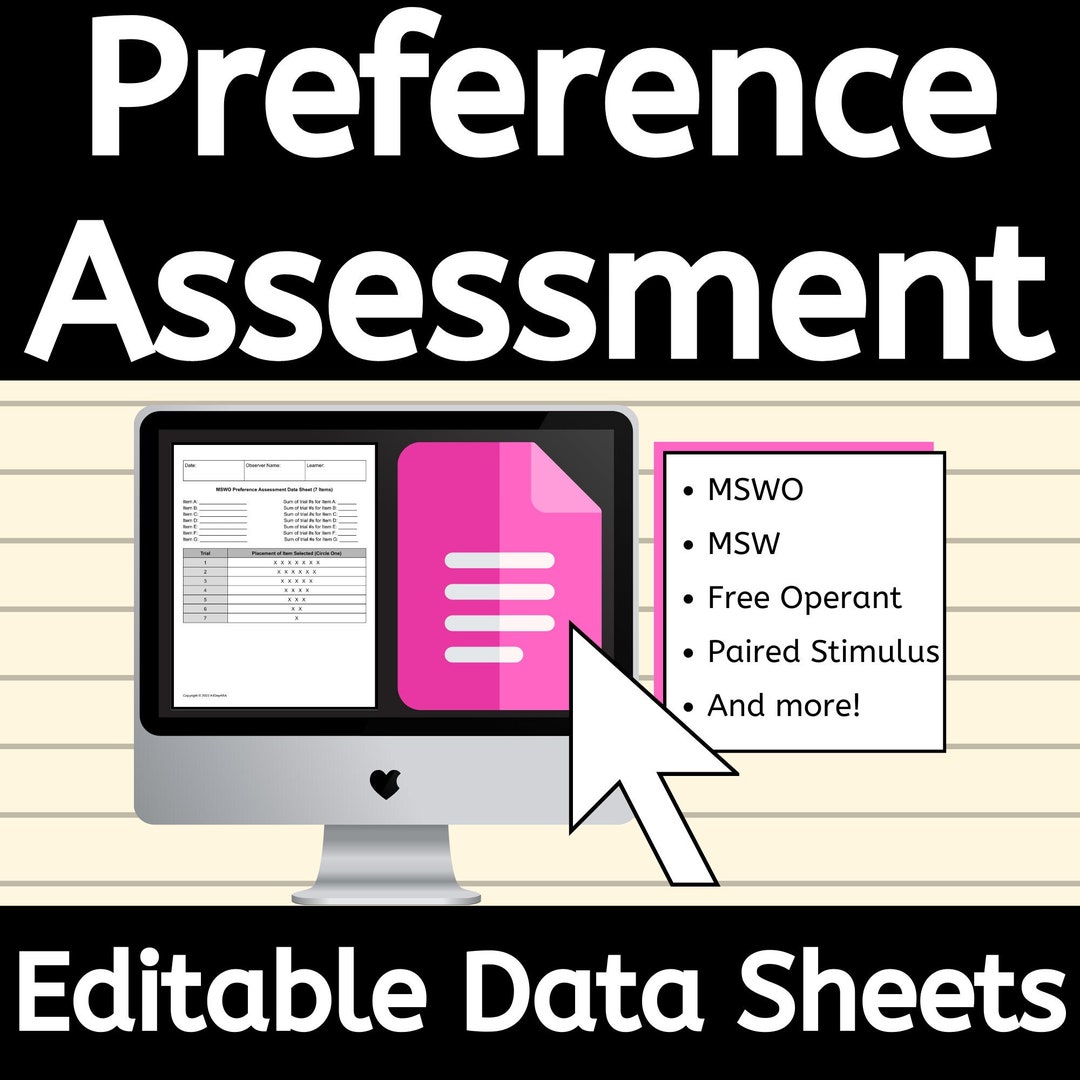 Preference Assessment Data Sheets Bundle With Editable Google Docs™ for ...