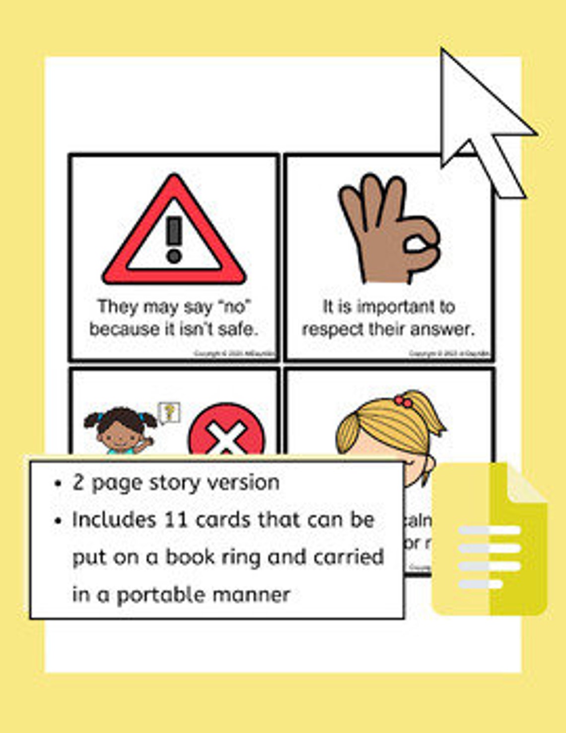 Accepting No Social Story EDITABLE for Tolerating Denial and Being Told ...