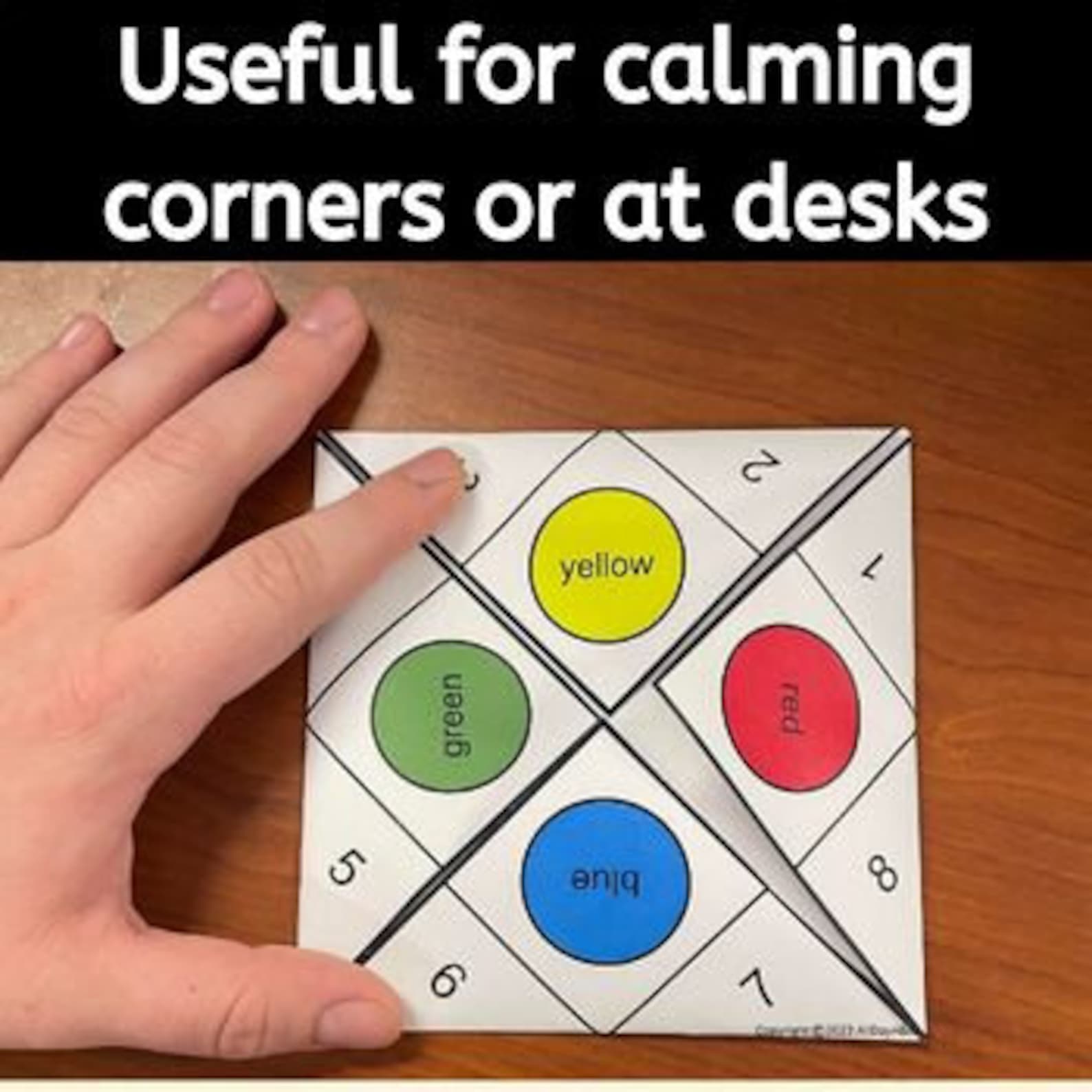 Calm Down Fortune Teller Cootie Catcher Game for Emotional Regulation ...