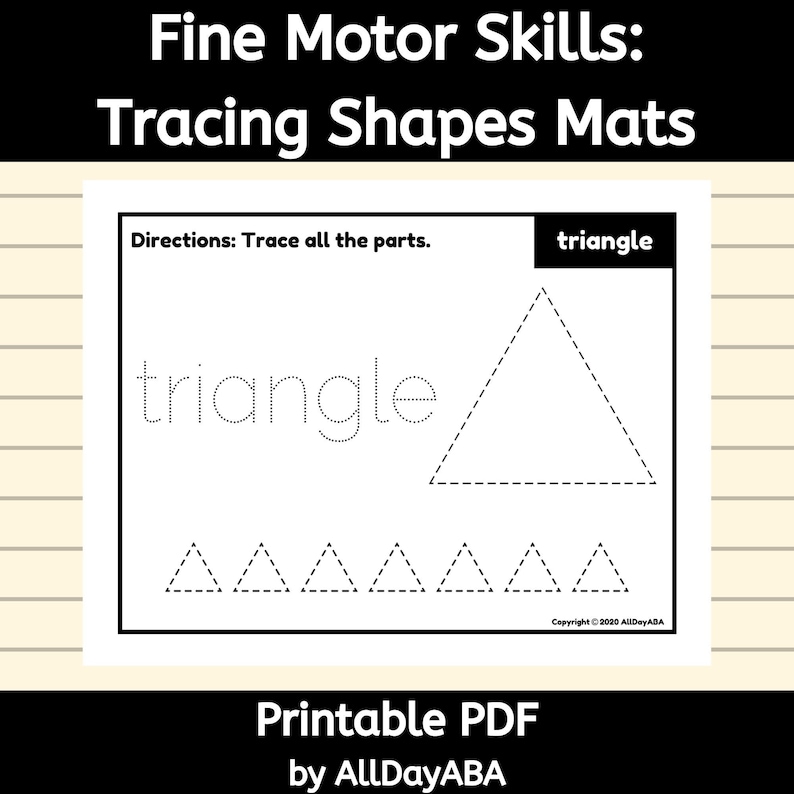 Fine Motor Skills Printables - Tracing Shapes, Tracing Worksheet ...