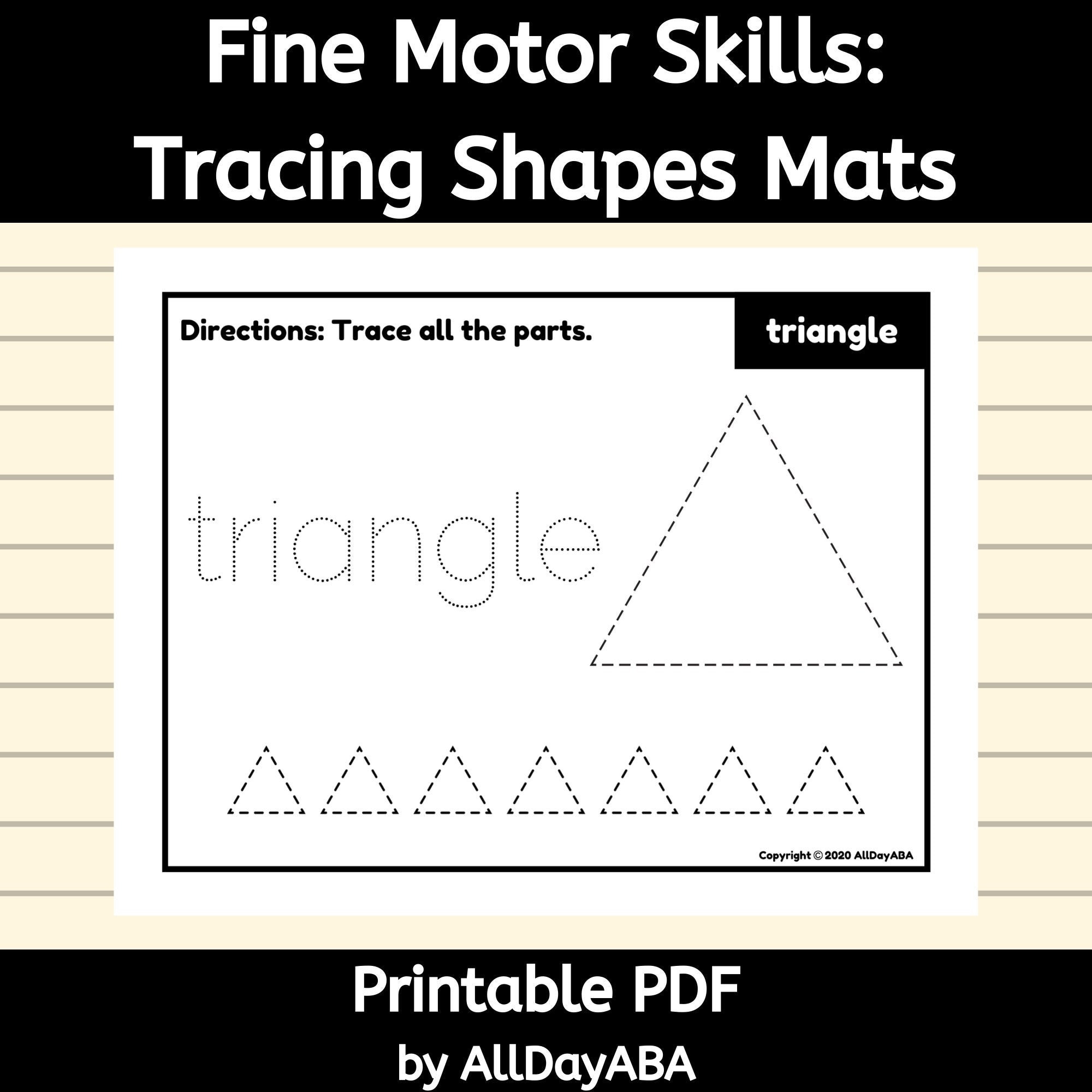 Fine Motor Skills Printables - Tracing Shapes, Tracing Worksheet ...