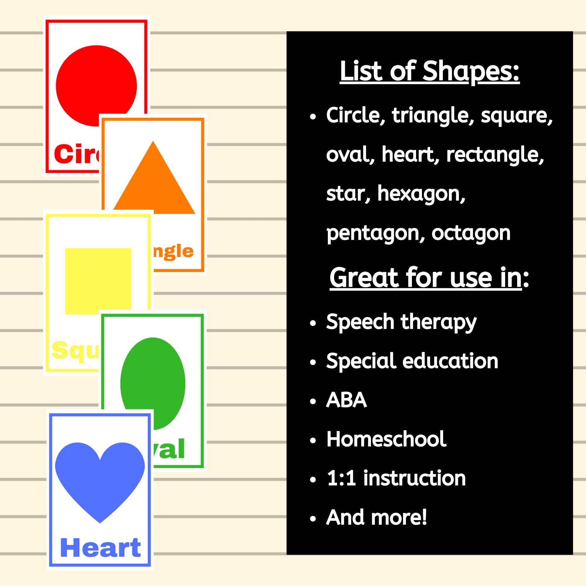 Shapes Flash Cards - ABA, Speech Therapy, Special Education - by ...