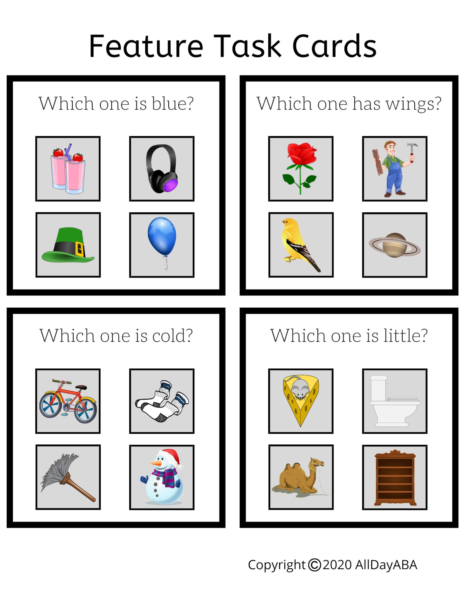 Feature Function Class Task Cards Bundle ABA Speech Therapy - Etsy