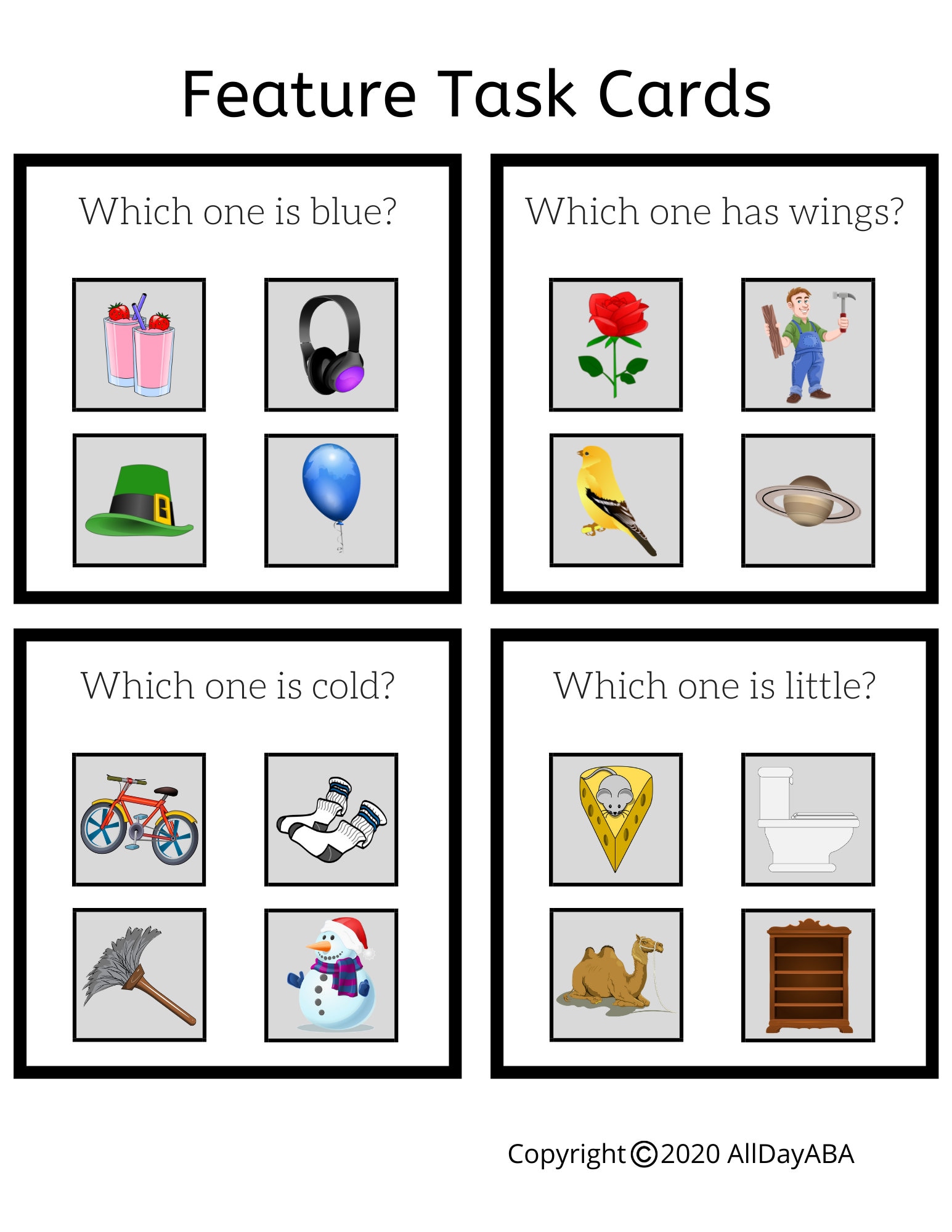 Feature Function Class Task Cards Bundle ABA Speech Therapy - Etsy