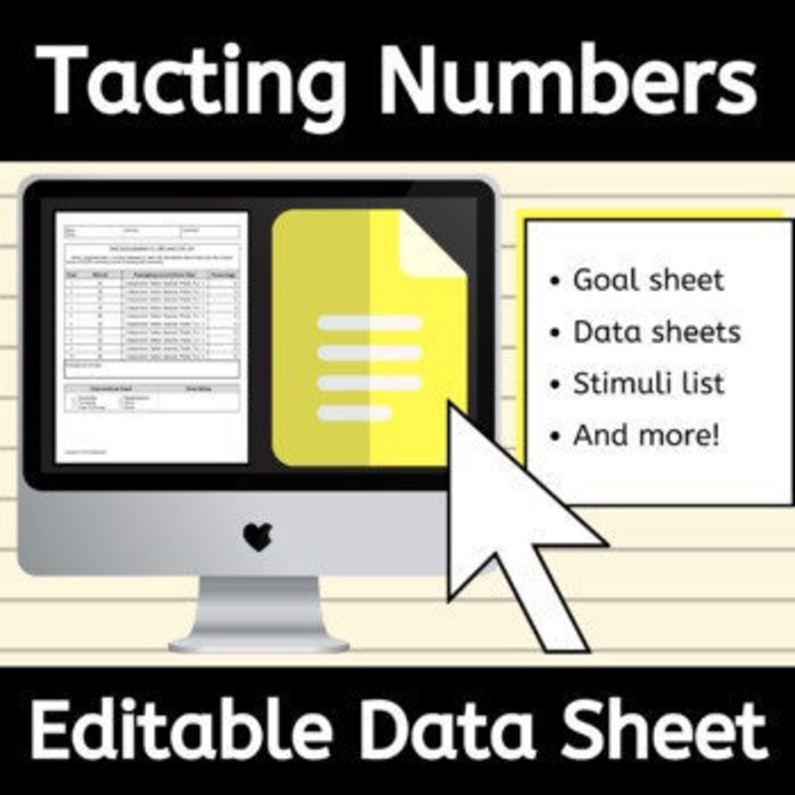 Editable Tacting Numbers 51 to 100 Data Sheet Google Doc™ for ...