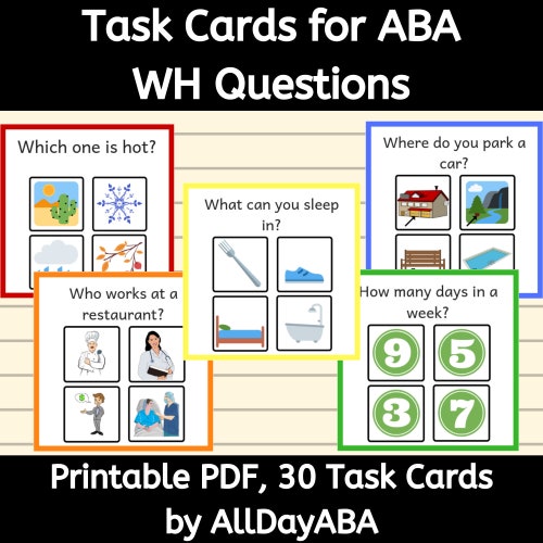 WH Questions ABA Therapy - Etsy