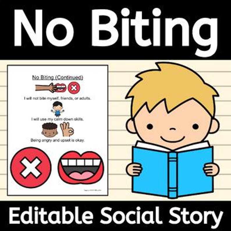 No Biting Social Skills Story EDITABLE - Etsy
