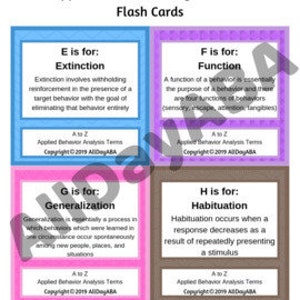 A to Z - ABA Terms - Applied Behavior Analysis Flash Cards - BCBA, RBT ...