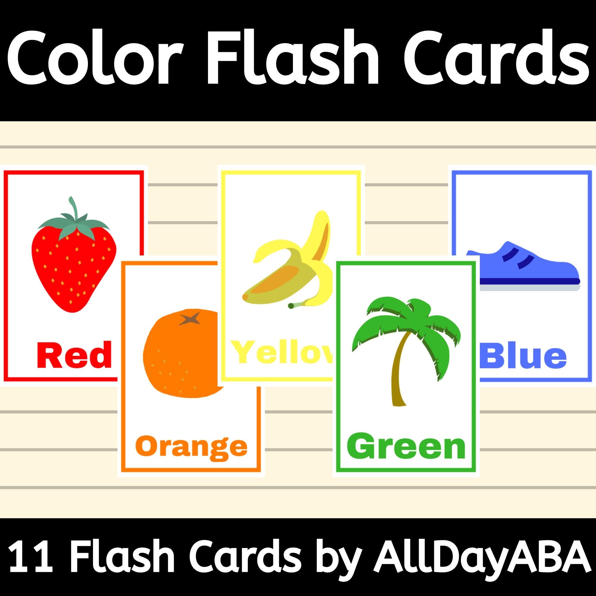 Color Flash Cards: Flashcards for Identifying Colors in Preschool, ABA ...