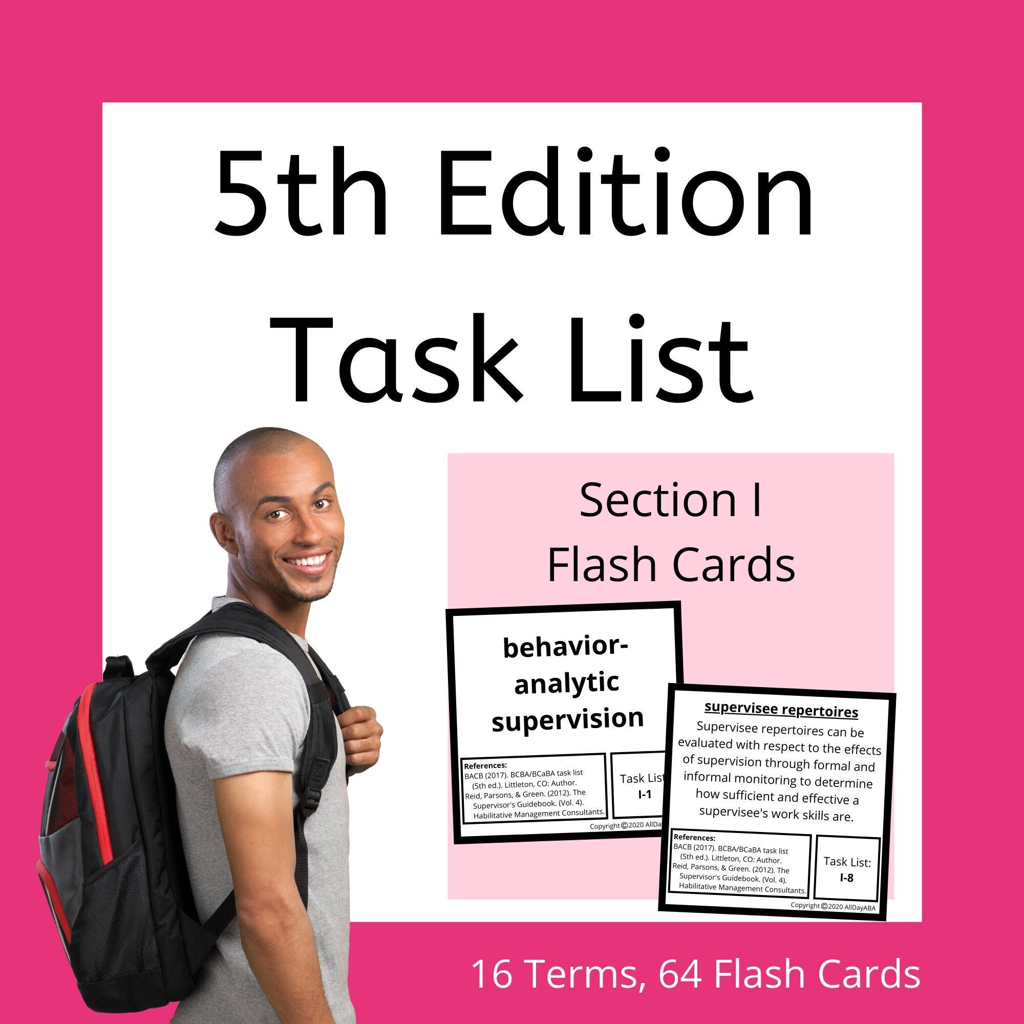 Section I Flash Cards 5th Edition Task List ABA Study Materials BCBA ...