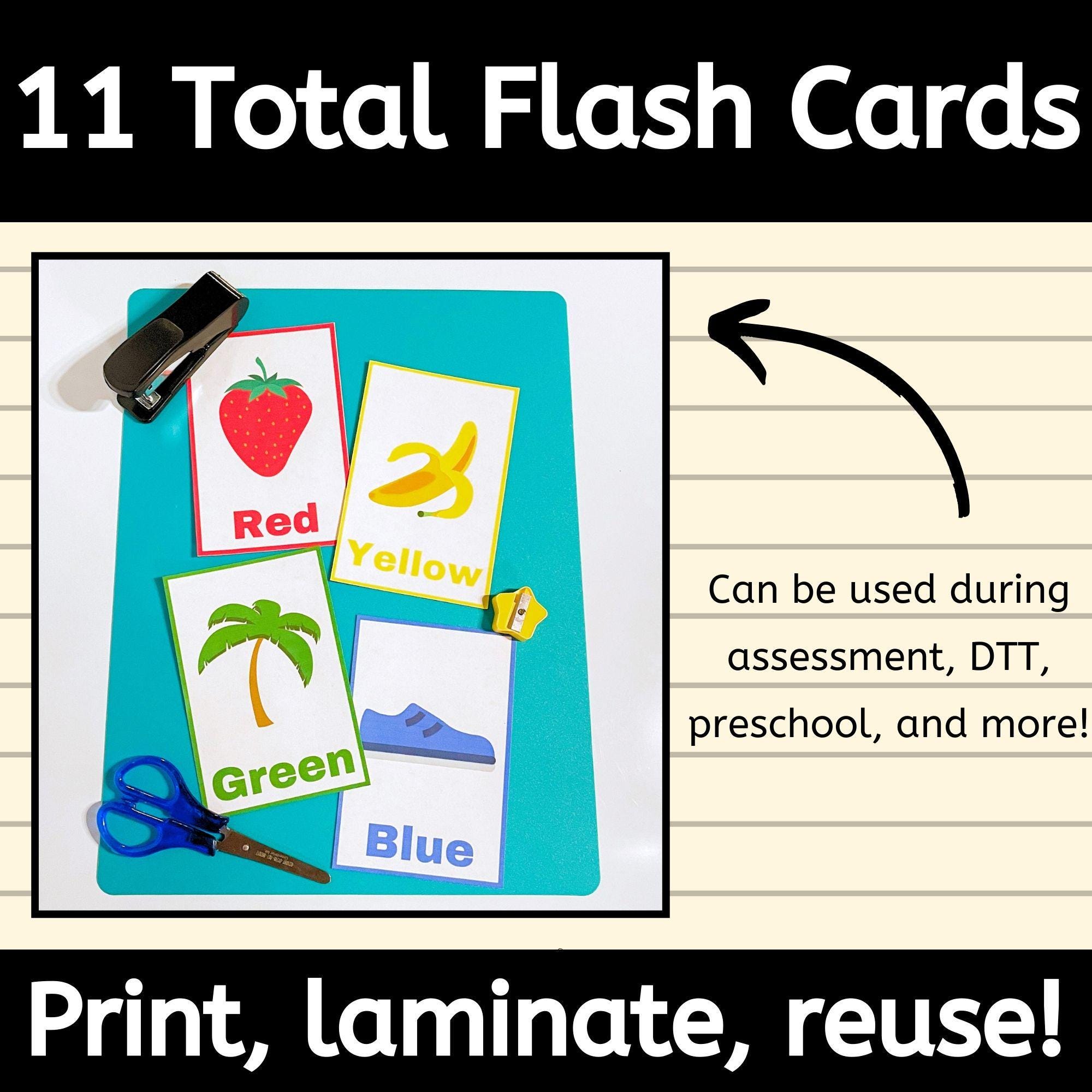 Color Flash Cards: Flashcards for Identifying Colors in Preschool, ABA ...