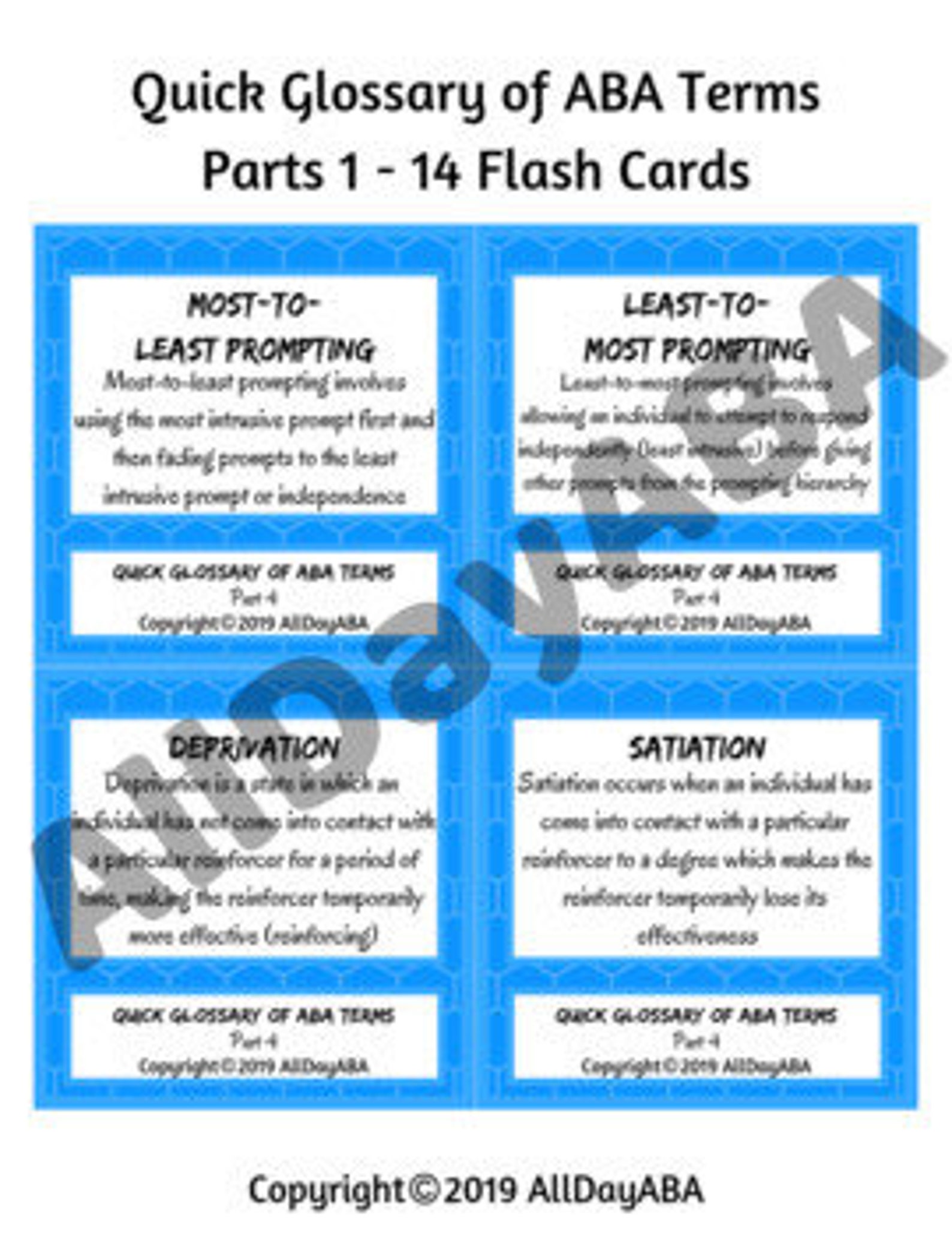 Quick Glossary of ABA Terms Parts 1 Through 14 Applied - Etsy