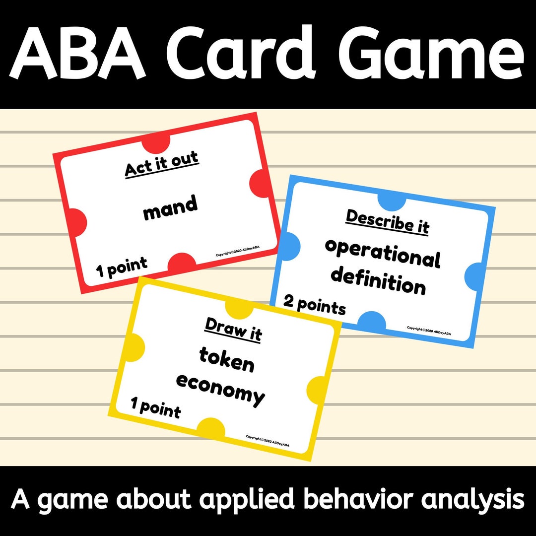ABA Card Game - Applied Behavior Analysis Terminology - Behavioral ...