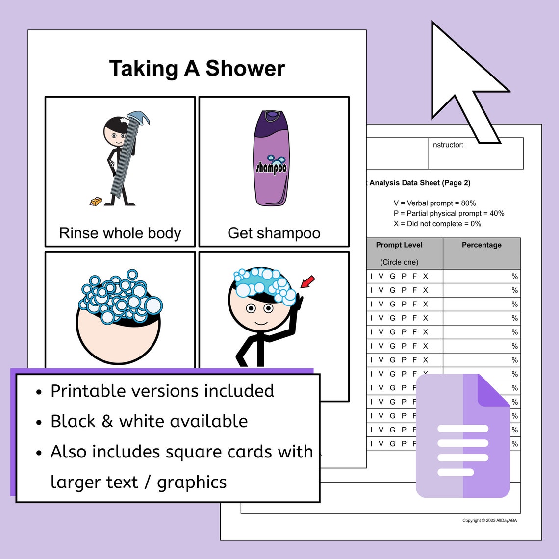 Showering Task Analysis EDITABLE for Taking A Shower Visual Schedule ...