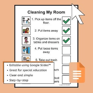 Cleaning My Room Task Analysis Bedroom Visuals and Data Sheet EDITABLE ...