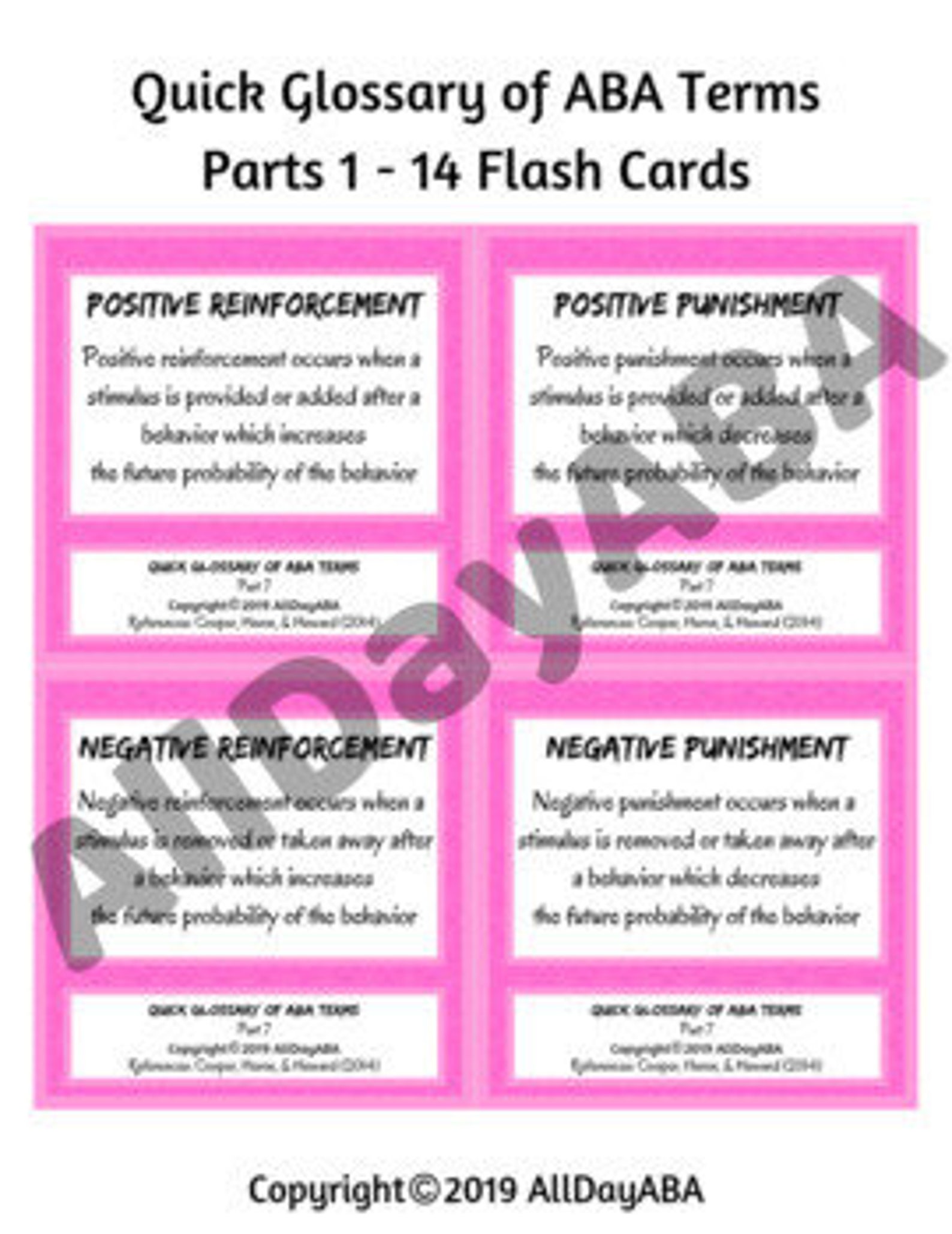 Quick Glossary of ABA Terms - Parts 1 Through 14 - Applied Behavior ...