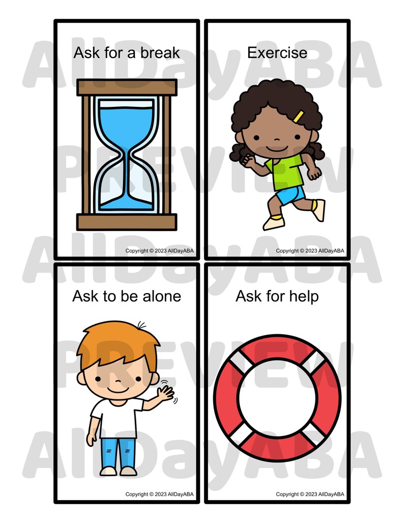 Calm Down Cards for Kids and Calming Corner Emotional Regulation Coping ...
