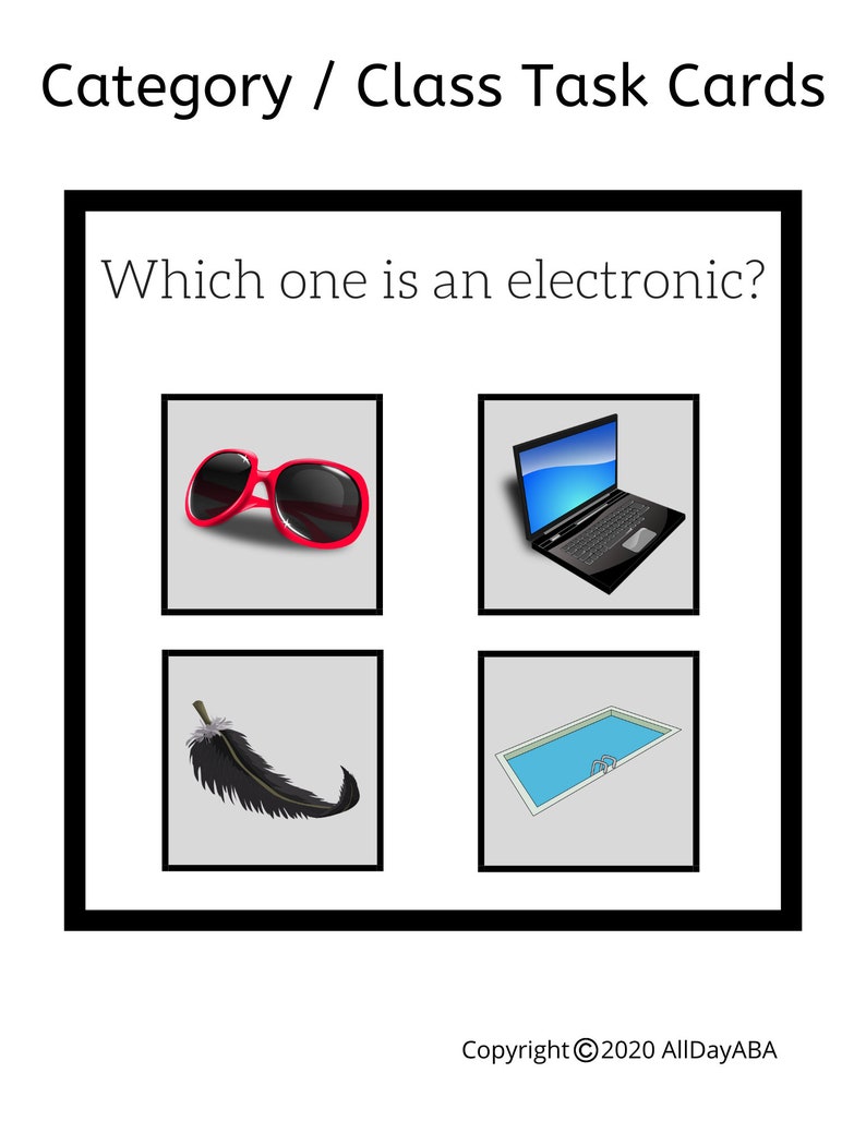 Category / Class Cards ABA & Speech Therapy Discrete Trial | Etsy