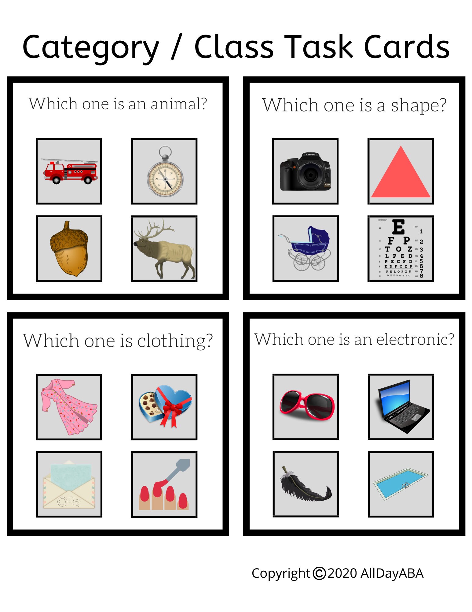 Feature Function Class Task Cards Bundle ABA Speech Therapy - Etsy