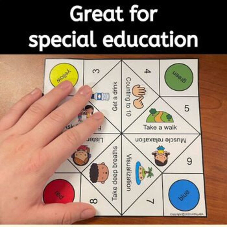 Calm Down Fortune Teller Cootie Catcher Game for Emotional Regulation ...