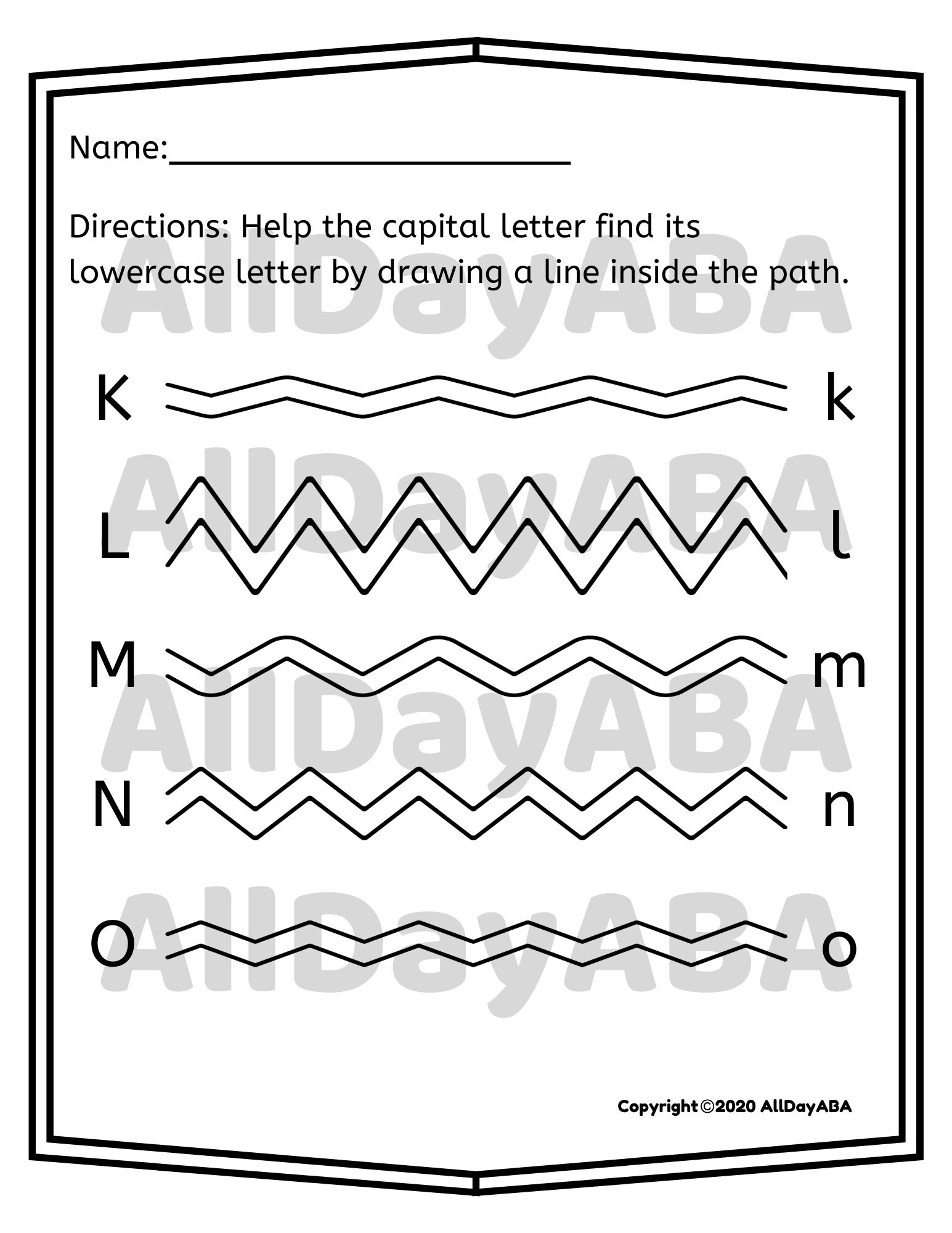 Tracing Worksheet Alphabet Tracing Sheets Occupational Etsy