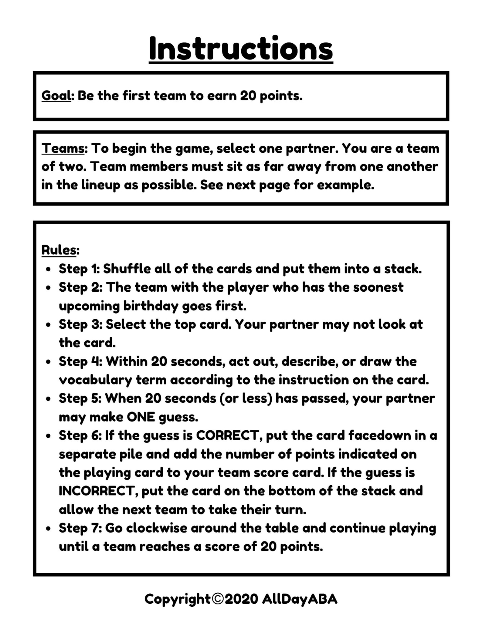 ABA Card Game - Applied Behavior Analysis Terminology - Behavioral ...