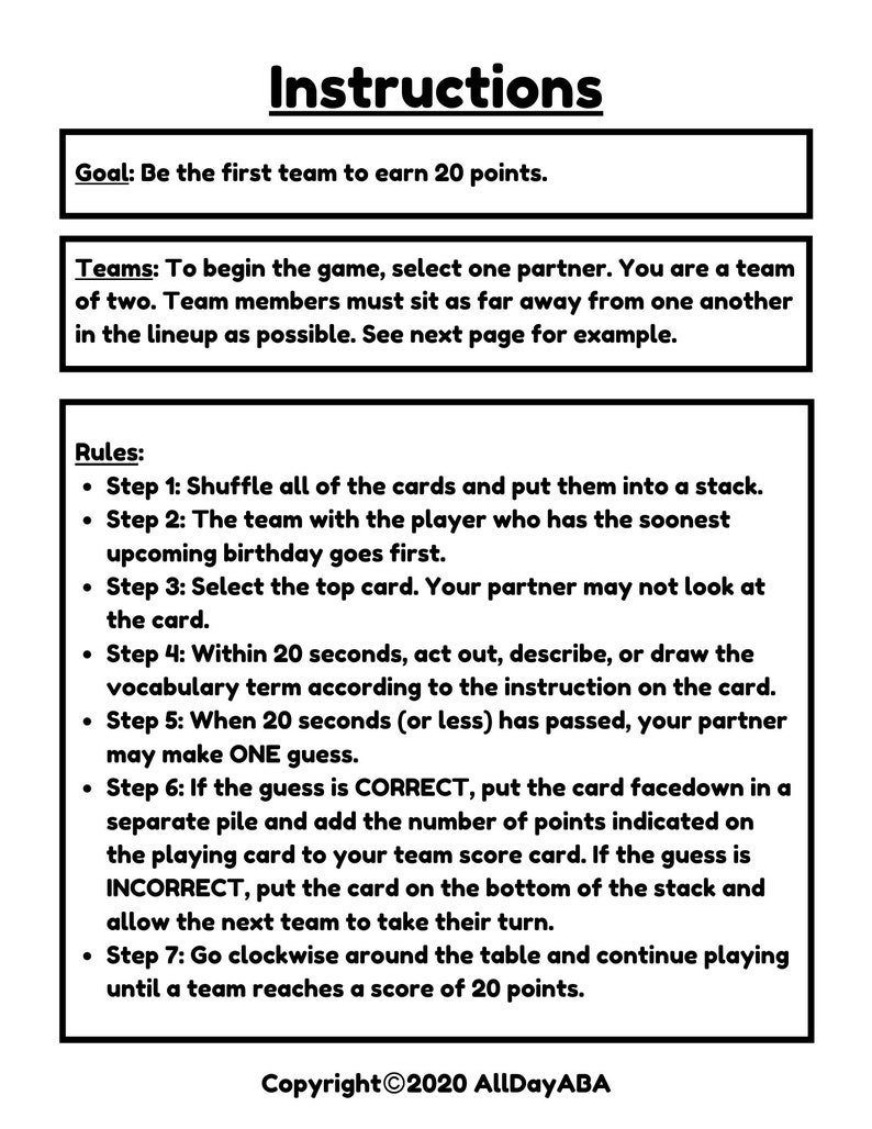 ABA Card Game - Applied Behavior Analysis Terminology - Behavioral ...