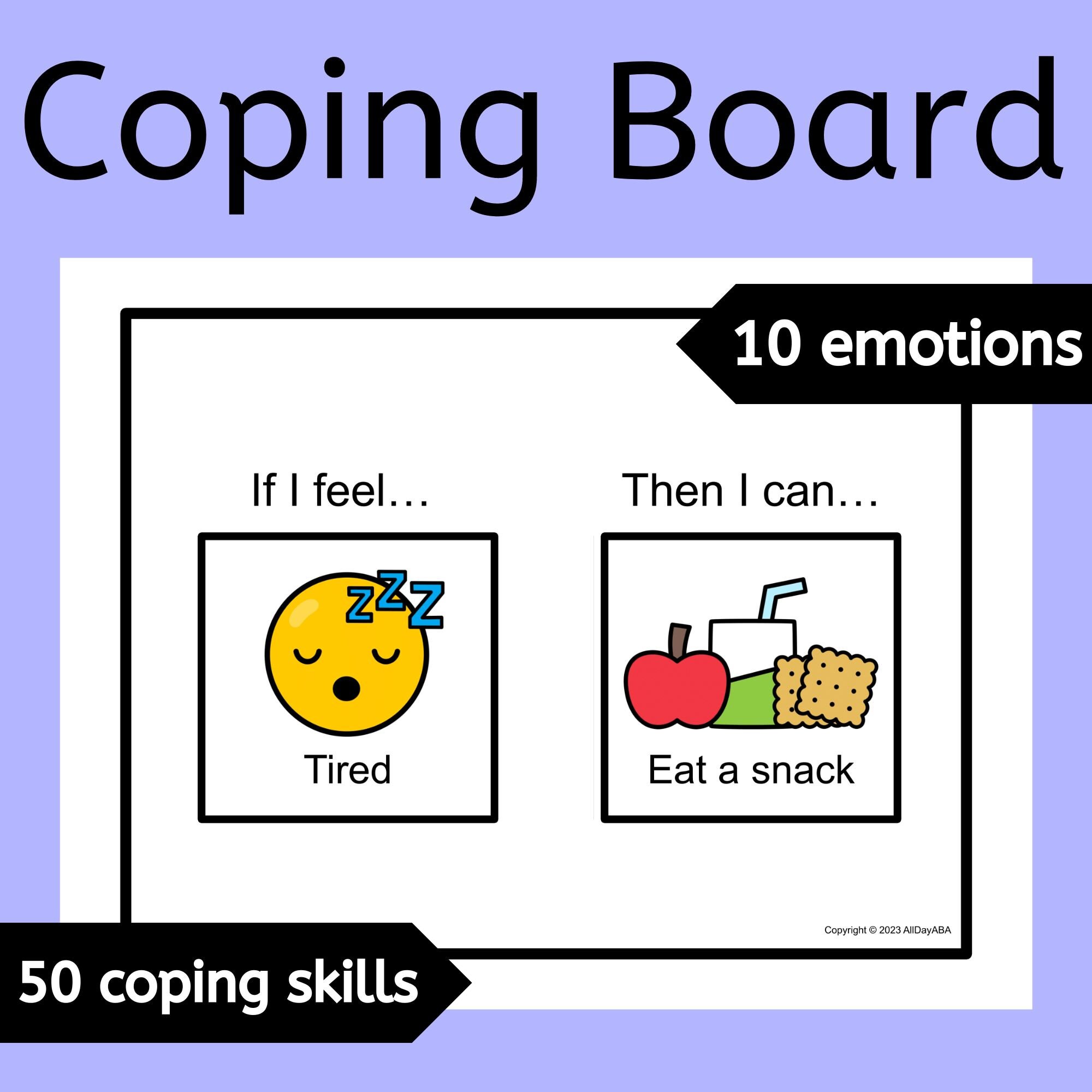 Coping Skills Board EDITABLE With Calm Down Cards for Autism, Special ...