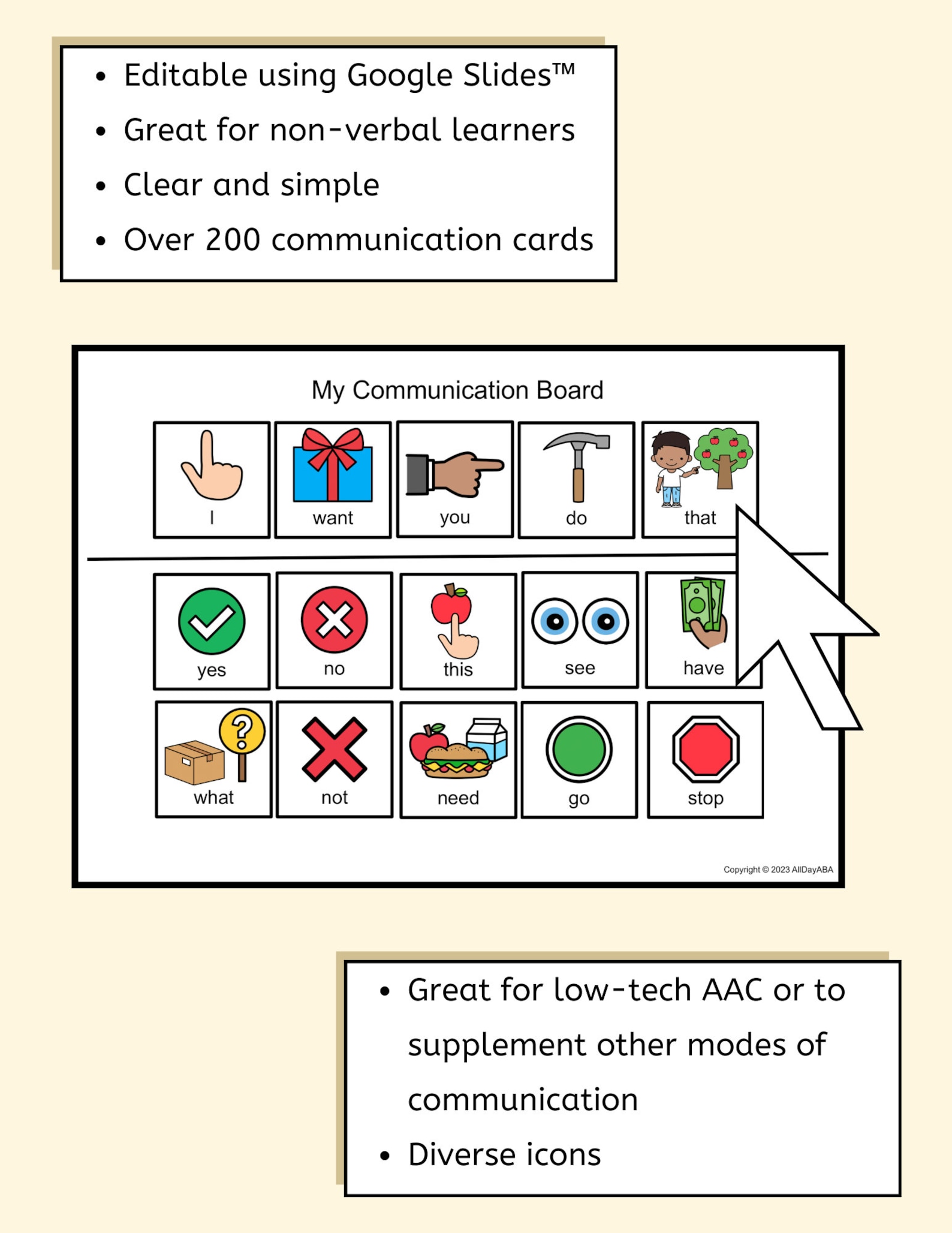 Editable Communication Board for Non Verbal and Autism With Basic Low ...