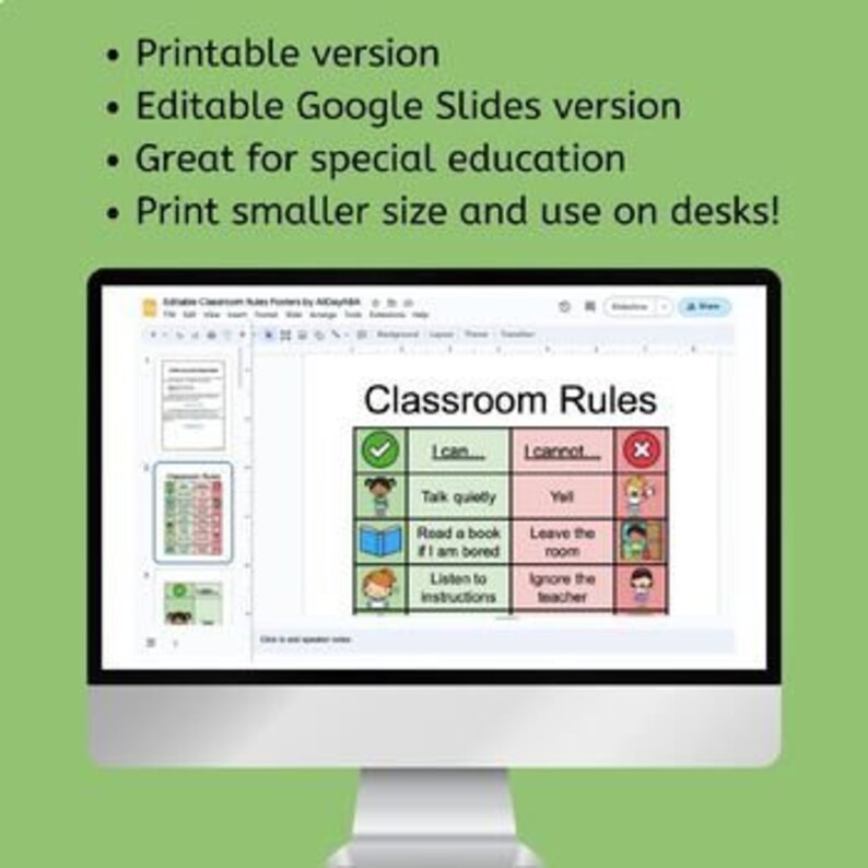 EDITABLE Classroom Rules Posters With Visuals for Autism and ...