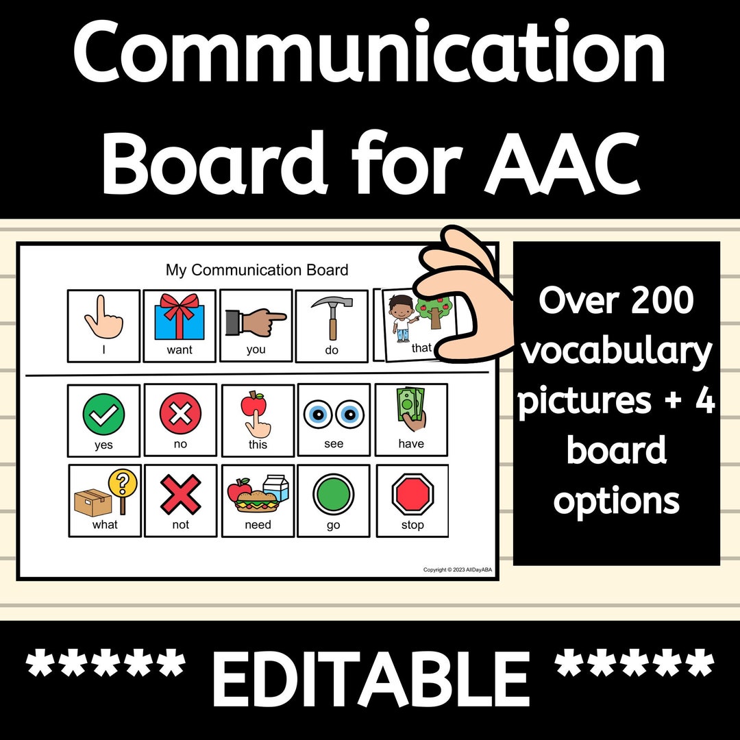 Editable Communication Board for Non Verbal and Autism With Basic Low ...